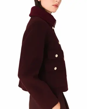 Maje Reversible Double Faced Jacket - Burgundy