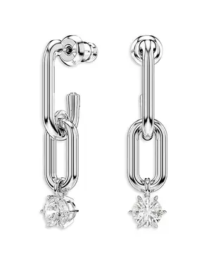 SWAROVSKI Constella Crystal Link Drop Earrings - Silver
