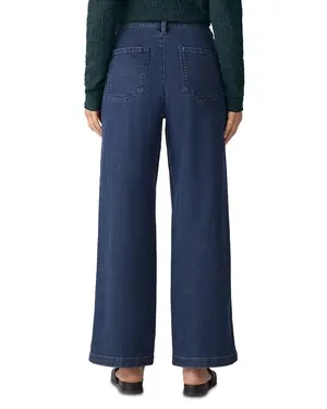 Eileen Fisher High-rise Wide-leg Jeans - Medium Indigo