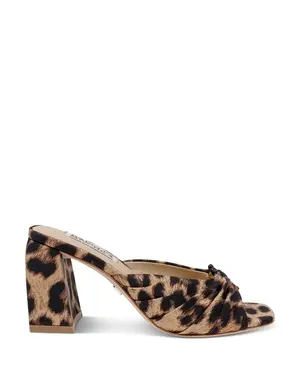 Badgley Mischka Vayla Leather Sandals - Natural Leopard