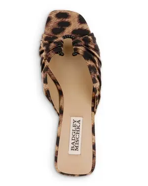 Badgley Mischka Vayla Leather Sandals - Natural Leopard