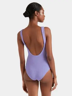 Hunza G Coverage Square Neck One Piece Swimsuit - Crinkle Lilac