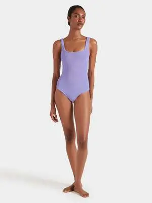 Hunza G Coverage Square Neck One Piece Swimsuit - Crinkle Lilac