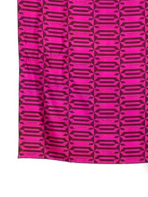 LANVIN Geometric-pattern Silk Scarf - Pink