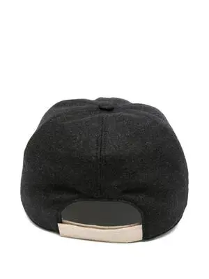 Eleventy Curved-peak Wool-blend Baseball Cap - Black