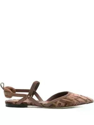 FENDI FF-Patterned Slingback Pumps