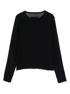 PRIVATE 0204 Sheer-panel Long-sleeve T-shirt