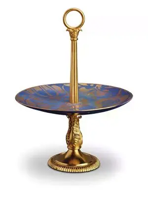 L'Objet Fortuny 24k Gold Dessert Stand - Blue