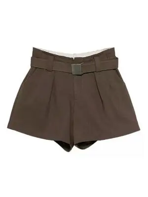 ELEH Belted Pleated Shorts