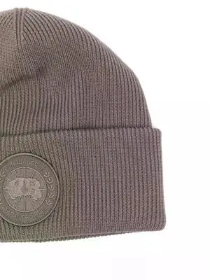 Canada Goose Ribbed Beanie With Logo Patch