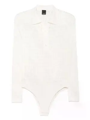 Pinko Lace-panel Polo Bodysuit - White