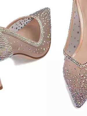 LE SILLA 90mm Nicole Crystal-embellished Mesh Pumps - Grey