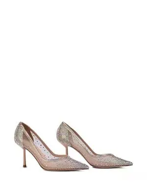 LE SILLA 90mm Nicole Crystal-embellished Mesh Pumps - Grey
