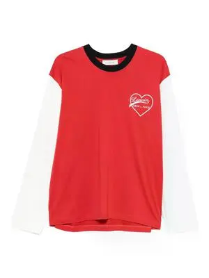 LANVIN Heart-logo Long-sleeve T-shirt - Red