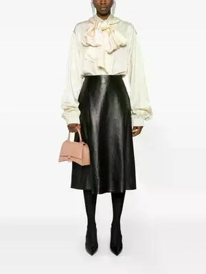 Balenciaga Letter-patterned Satin Blouse - Neutrals