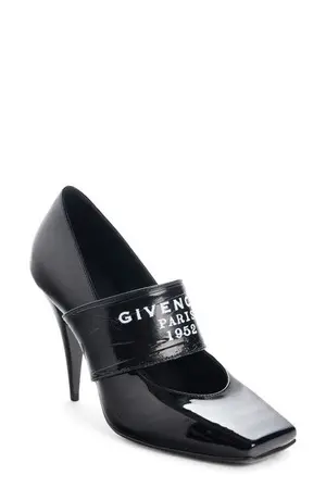 Givenchy Logo Square Toe Mary Jane Pump - Black