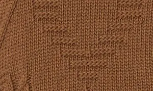Max Mara Mastro Fringe & Cable Detail Virgin Wool Sweater - Hazelnut Brown