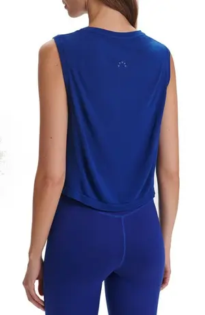 Varley Nate Seamless Crop Tank - Sodalite Blue