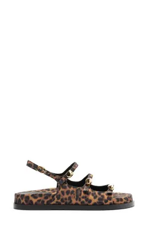 AREZZO Felice Slingback Platform Sandals - Natural Leopard
