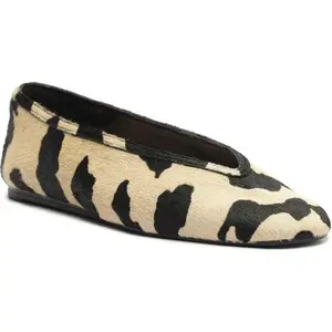 AREZZO Daphne Ballet Flat - Beige/black Calf Hair