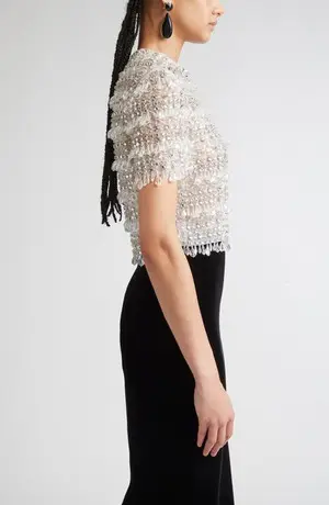 Carolina Herrera Crystal Embellished Crop Top