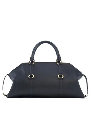 Alexander McQueen Maxi Farringdon Leather Satchel - Black/gold