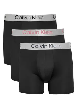 Calvin Klein Brushed Microfibre Stretch-jersey Boxer Briefs - Black