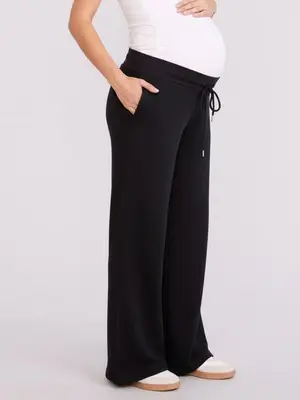 Motherhood Maternity Wide Leg Sweatpants - Black
