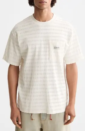 Scotch & Soda Texture Stripe T-shirt - Eggnog