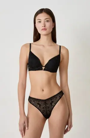 ETAM Aura Lace Tanga Thong - Black
