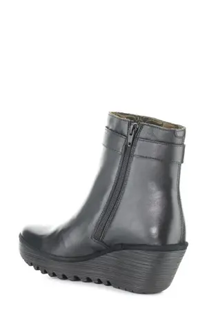 Fly London Yuji Wedge Bootie - Black