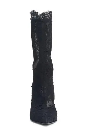 Alexander McQueen Pointed Toe Lace Boots - Black
