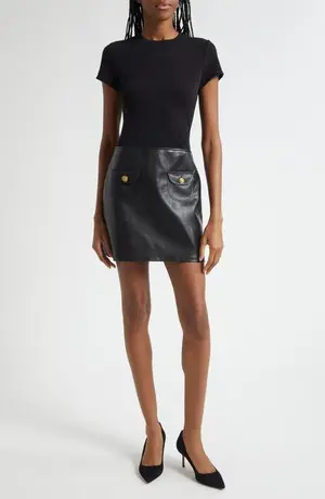 Mixed Media Faux Leather Dresses