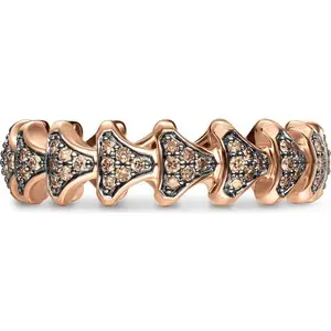 David Yurman Armory Band Ring In Titanium - Cognac Diamond