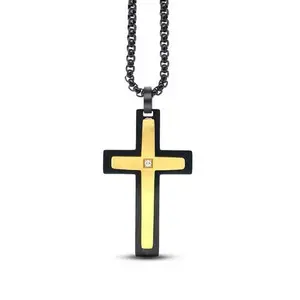 ANNA ZUCKERMAN Ebon Cross Stainless Steel Necklace - Platinum