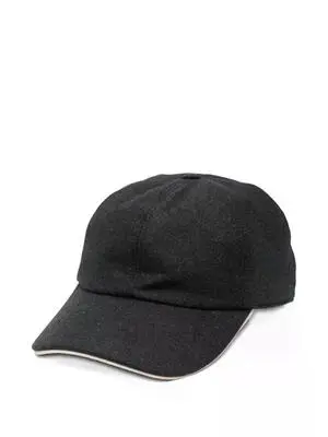 Eleventy Curved-peak Wool-blend Baseball Cap - Black