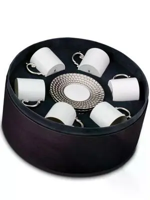 L'Objet Aegean Espresso Cups And Saucers - White
