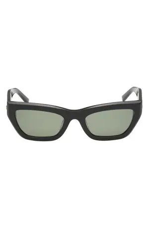 Abercrombie 52mm Cat Eye Sunglasses - Shiny Black /dark Green Lens