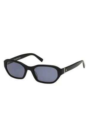 Abercrombie 52mm Oval Sunglasses - Shiny Black /smoke Lens