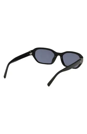 Abercrombie 52mm Oval Sunglasses - Shiny Black /smoke Lens
