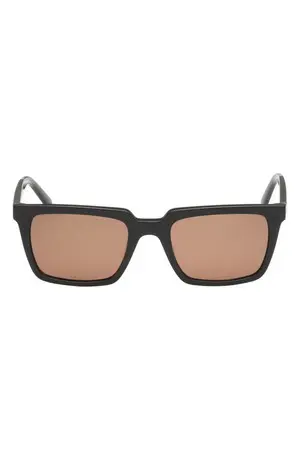 Abercrombie 52mm Rectangular Sunglasses - Shiny Black /brown Lens