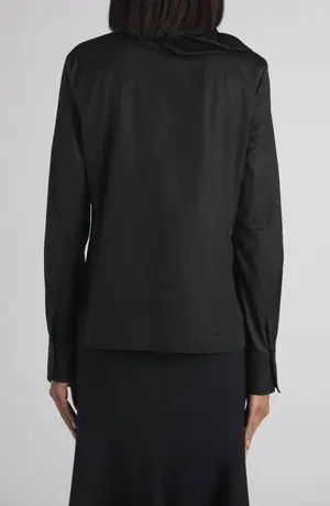 Alexander McQueen Ruffle Bow Cotton Shirt
