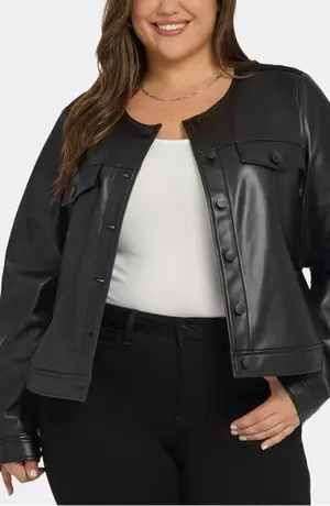 NYDJ Vanessa Faux Leather Jacket - Black