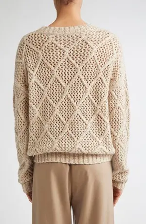 Max Mara Ellade Diamond Wool & Cashmere Crewneck Sweater