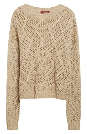 Max Mara Ellade Diamond Wool & Cashmere Crewneck Sweater