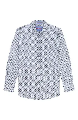 Robert Graham Cooper Geo Stretch Cotton Button-up Shirt