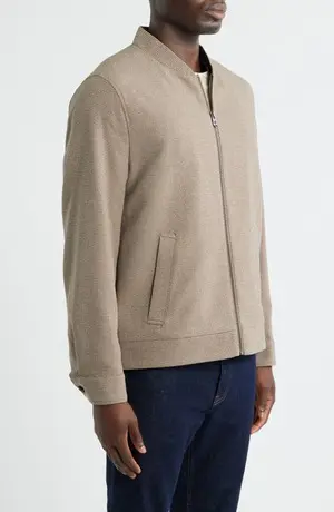 Johnston & Murphy Pattern Zip Jacket - Brown