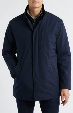Johnston & Murphy Upton City Car Coat With Removable Bib