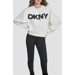 Dkny Embellished Logo Scuba Sweatshirt - Ivory