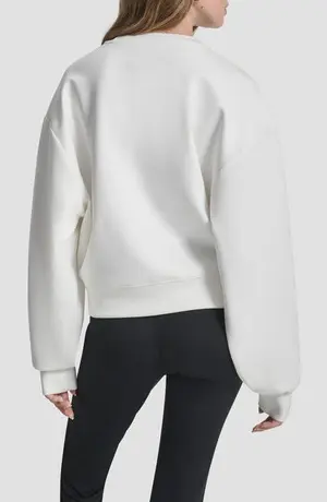 Dkny Embellished Logo Scuba Sweatshirt - Ivory